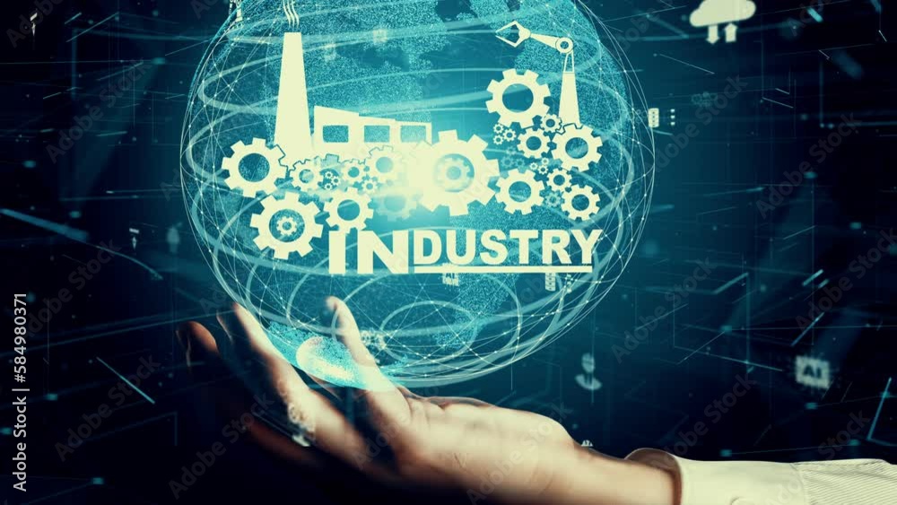 Futuristic industry 4.0 and inventive mechanized engineering concept ...