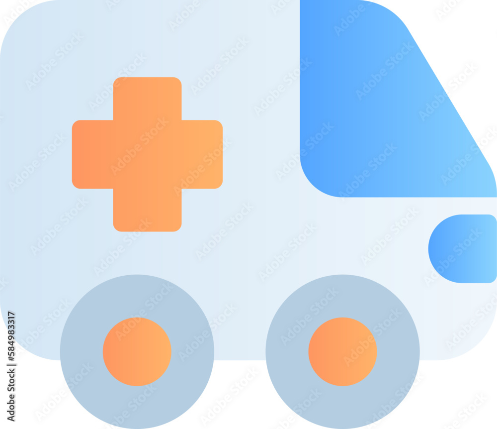 The ambulance icon, symbolizing emergency medical services. It serves ...