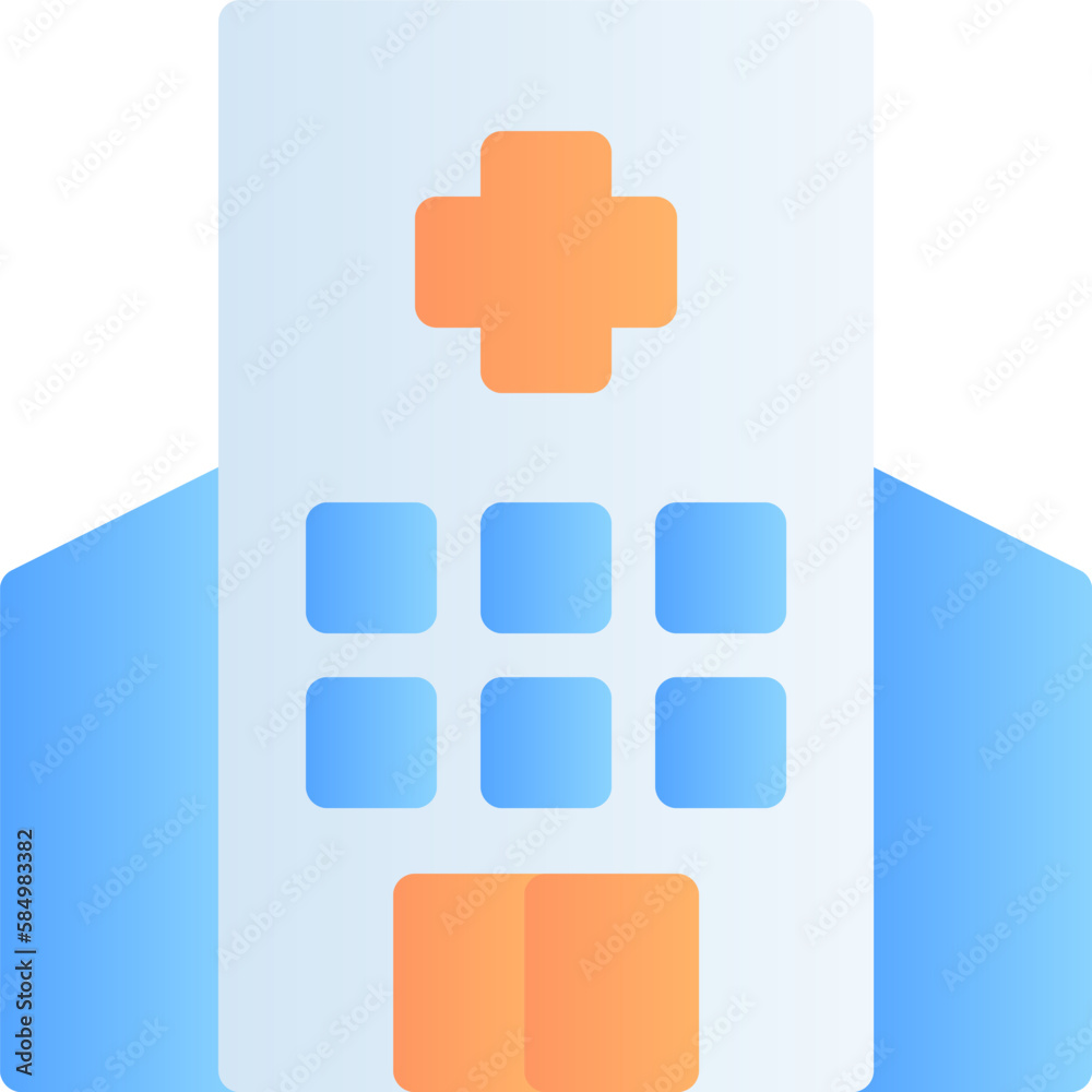 Hospital icon is a symbol that represents a medical center, where ...