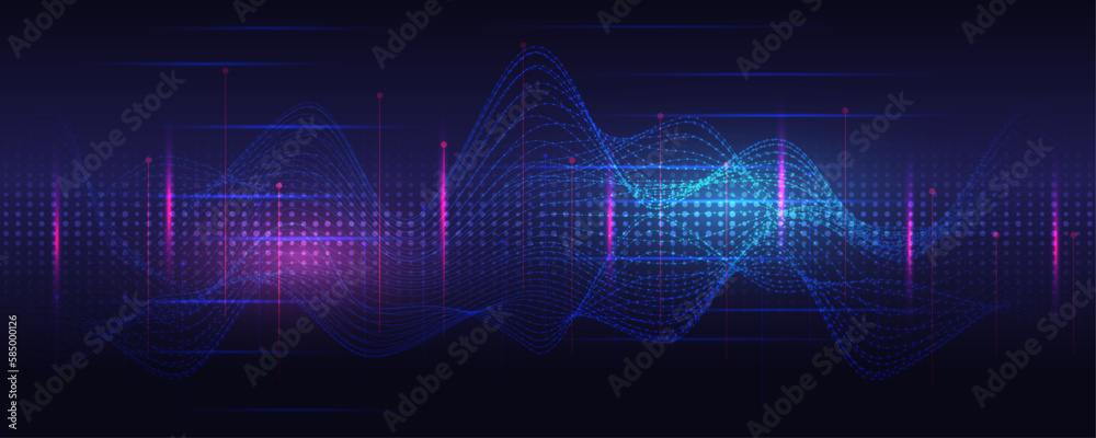 Abstract technology background 3D big data visualization. Hi-tech ...