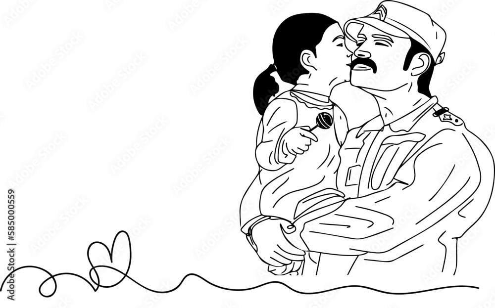 Sketch drawing of the humanity of the armed forces - Vector ...