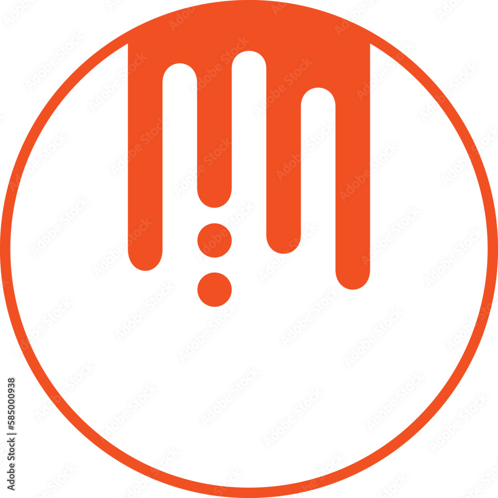 round icon on transparent background, orange logo for any company Stock ...