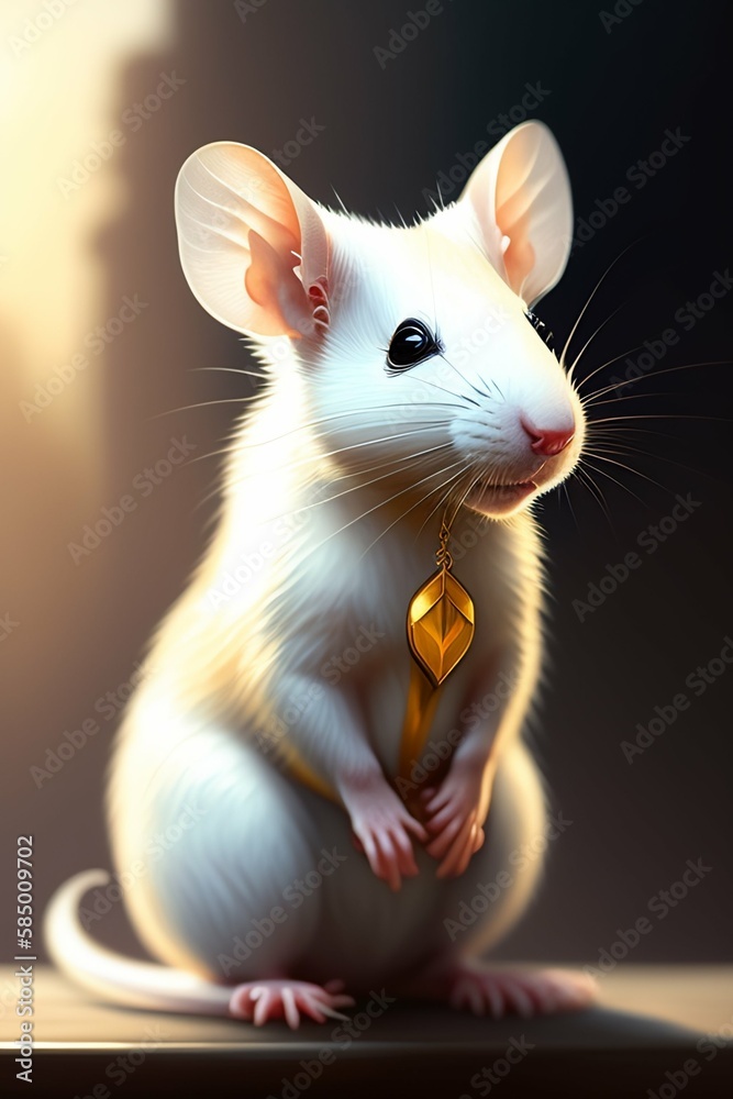 a white rat in free fire style, highly detailed, digital painting ...