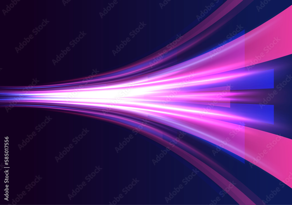 Magic luminous azure glow design element on dark background, flash ...