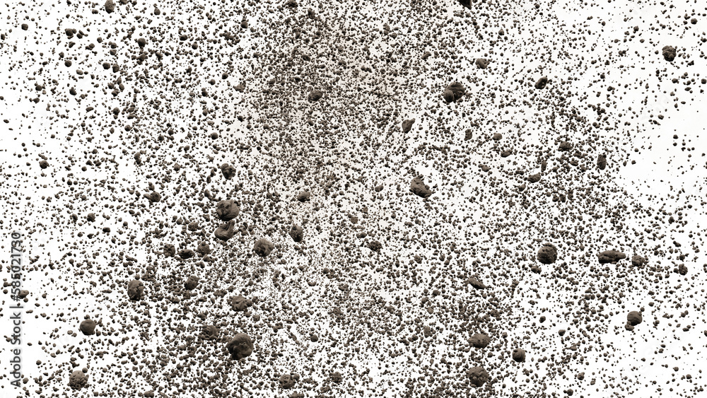 flying debris and dust, isolated on transparent background Stock ...