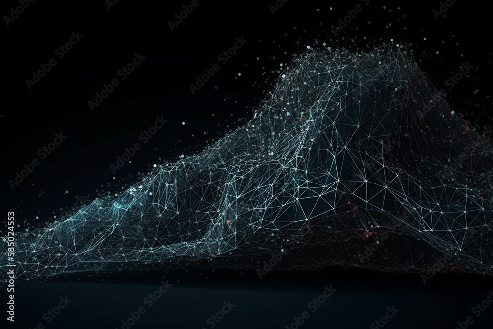 Polygonal digital background wallpaper with soft points and lines ...