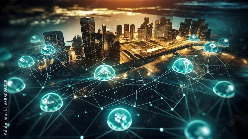 ภาพประกอบสต็อก Internet of things (IoT) with devices and connectivity ...