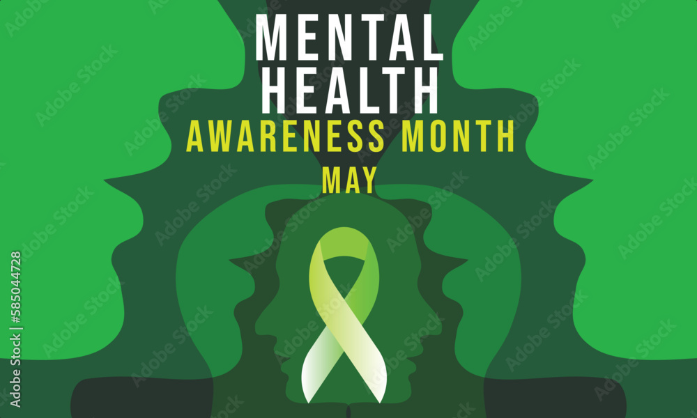 Mental Health Awareness Month May. Template for background, banner ...