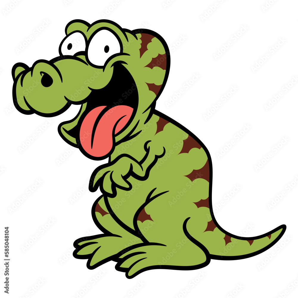 Cartoon illustration of Tyrannosaurus Rex happy and smile. Best for ...