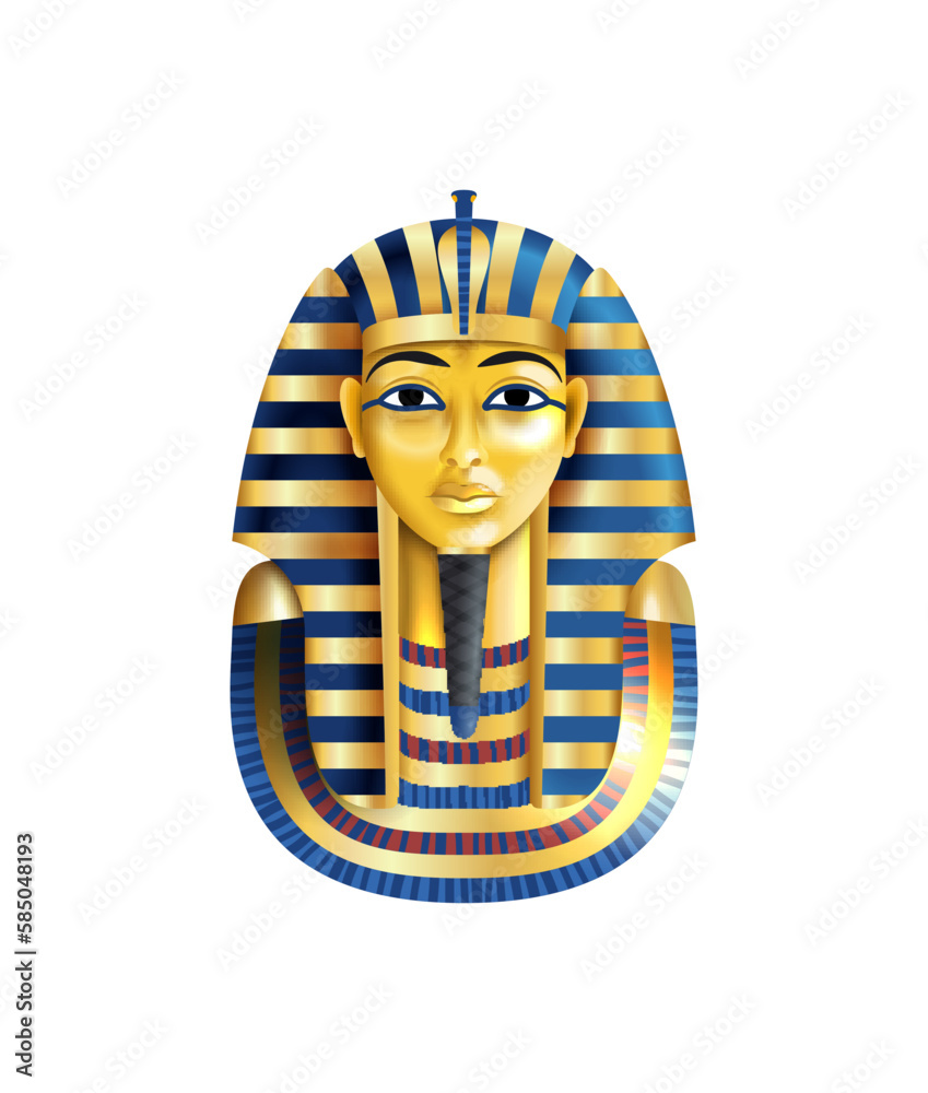 Cartoon Tutankhamun Mask Stock Vector | Adobe Stock