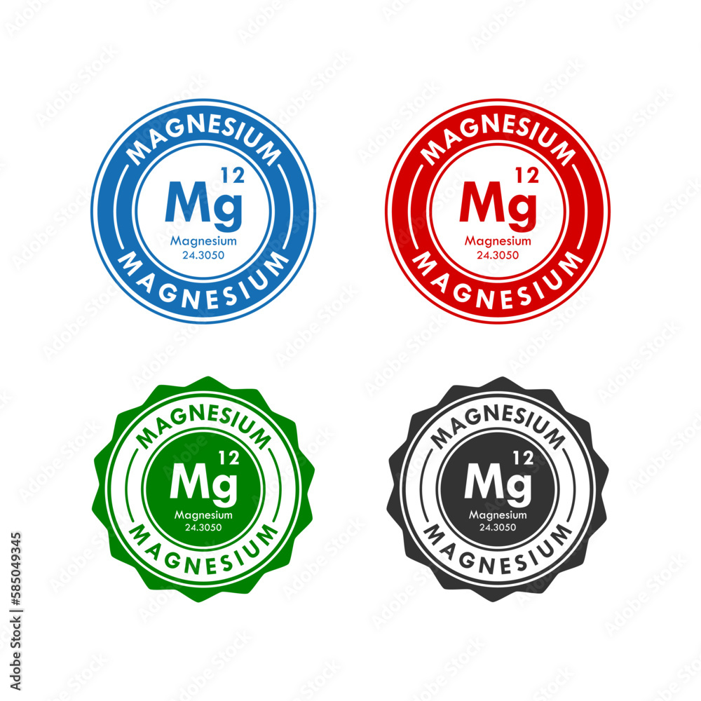 magnesium icon set. vector illustration in 4 colors options for web ...