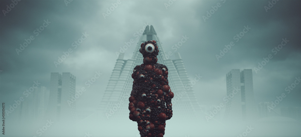 Female Demon Creepy Eyes Eyeball Swarm Asian Paranormal Sci-Fi Horror ...