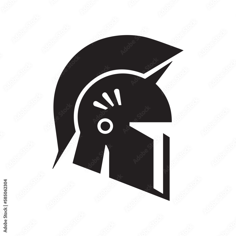 Spartan helmet vector art icon. Symbol of strong armor. Gladiator head ...