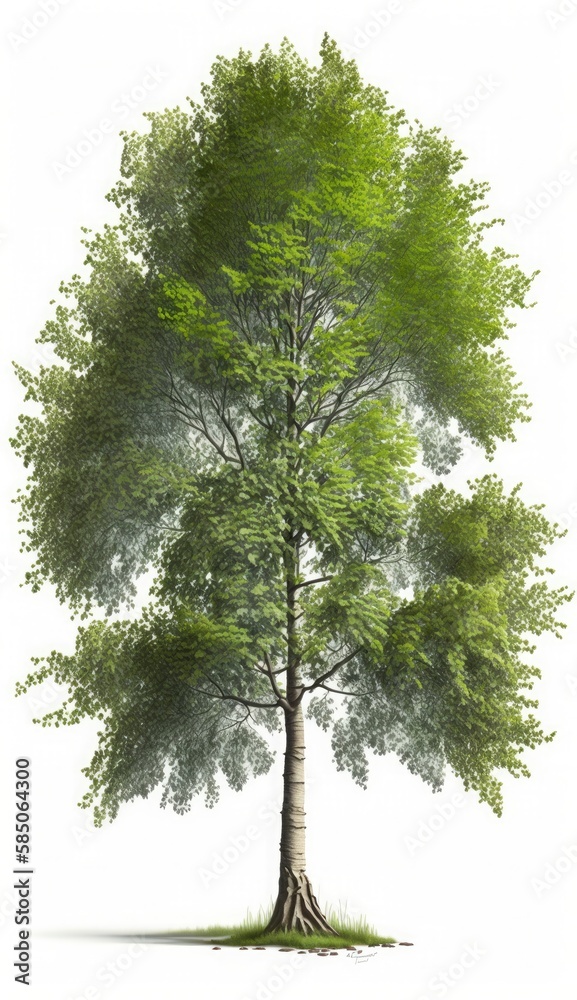 American beech trees, 3d rendering, for illustration, digital ...