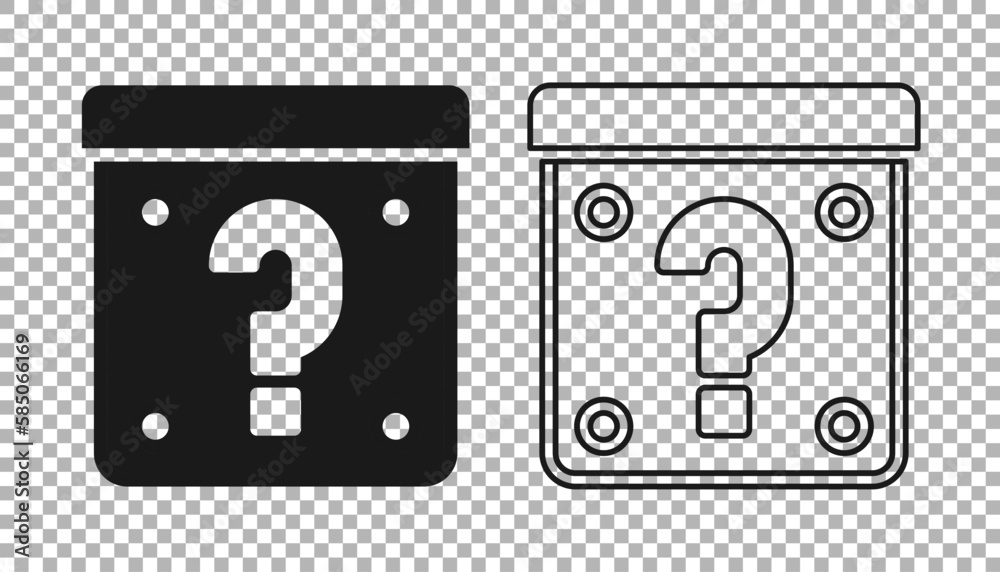 Black Mystery box or random loot box for games icon isolated on ...