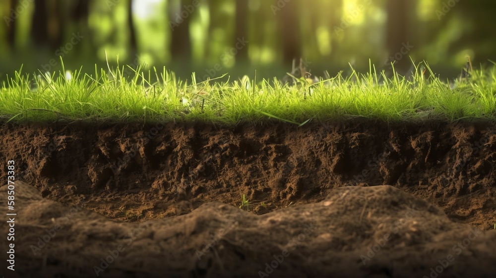 Soil cut-sandstone, stones, clay, sand structure and layers. slice of ...