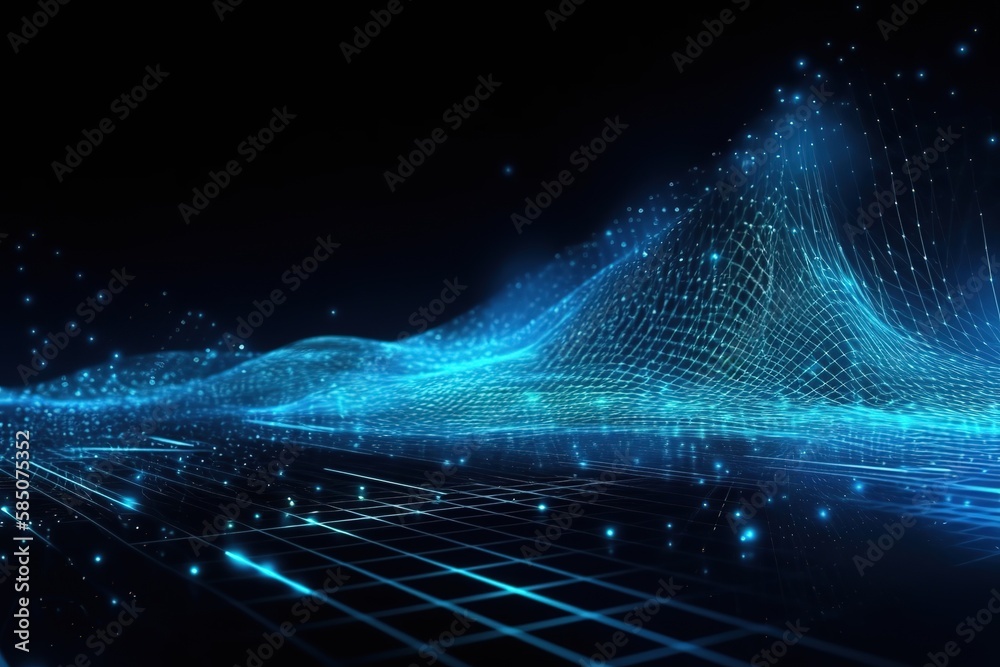 Technology background with abstract digital code motion cyberspace ...