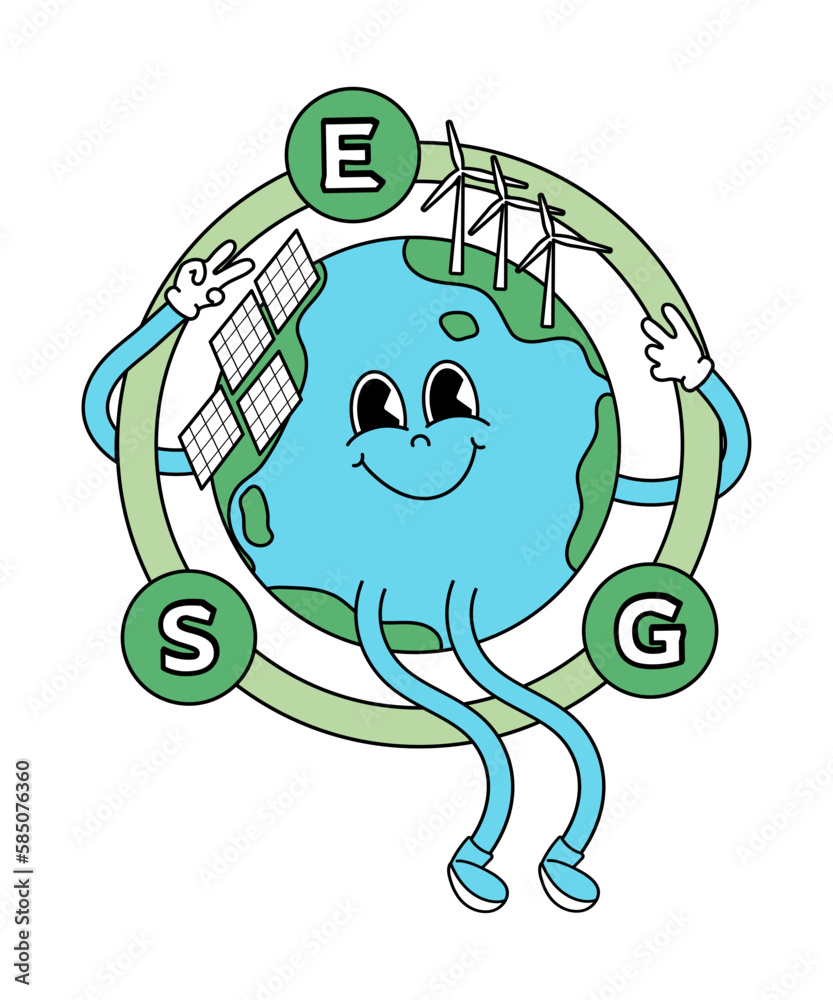 Environment Social Governance concept sign. ESG symbol with Earth globe ...