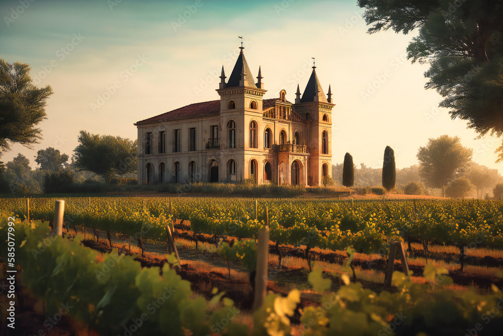 The sprawling vineyards and chateaus of the Bordeaux wine region in ...