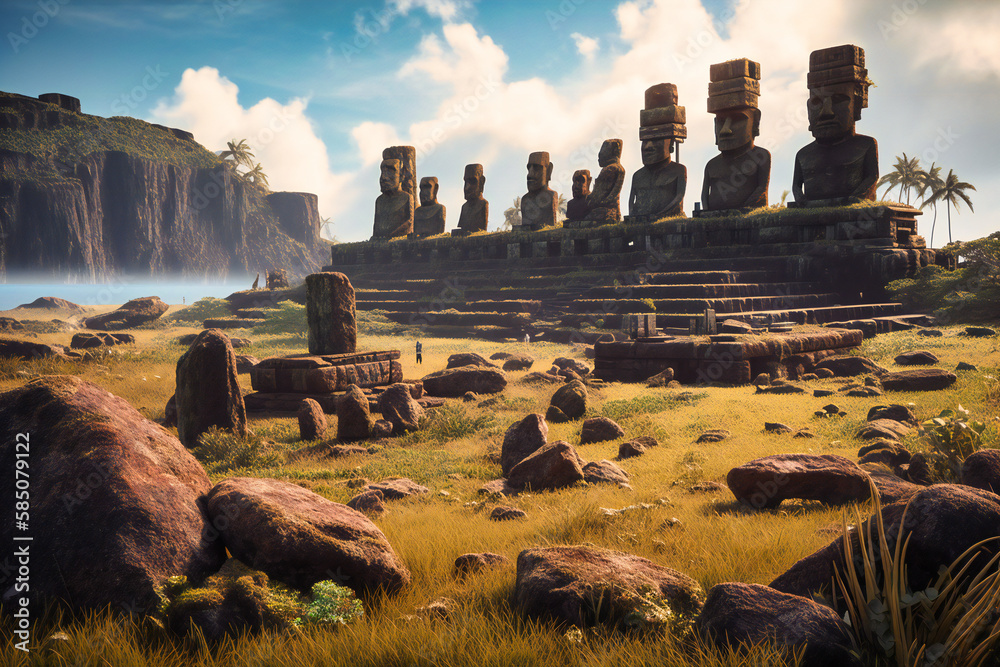 The ancient and mysterious stone structures of Easter Island provide a ...