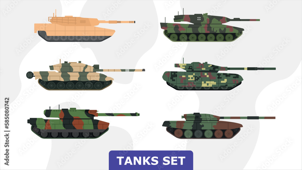 Abrams tank, Challenger 2 tank, Leclerc tank, Leopard 2 tank, PT-91 ...