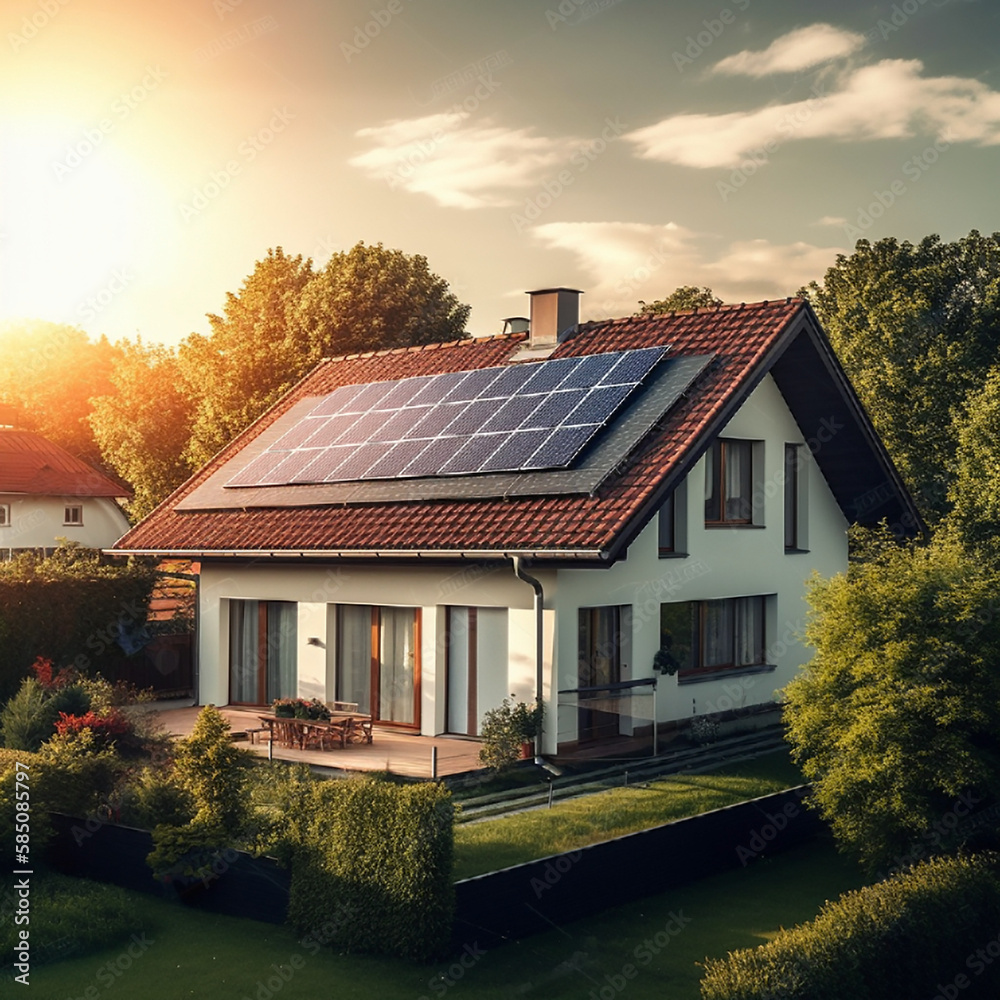 Climate-neutral house with solar energy and geothermal energy and ...