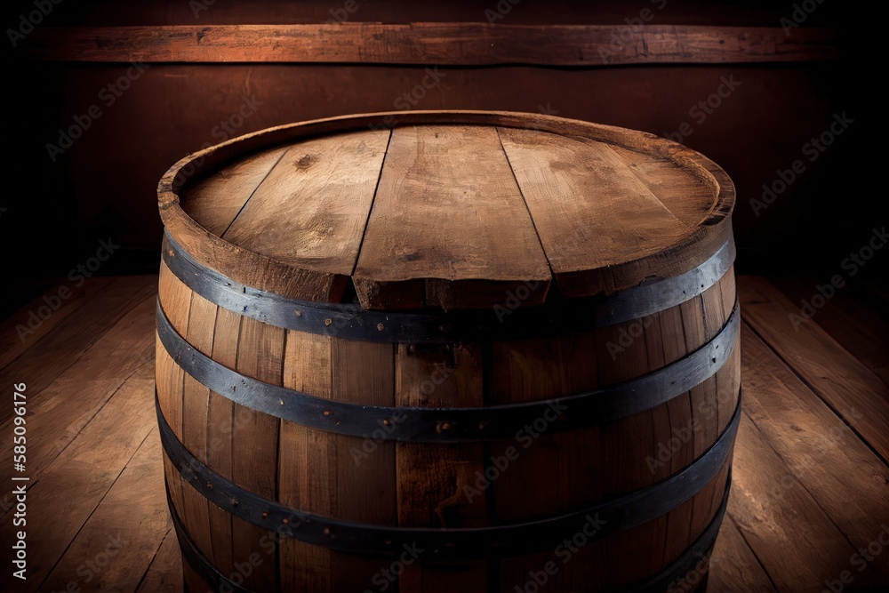 Wine Barrel in Winery Cellar, Old Whiskey, Alcohol Keg, Wine Barrel ...