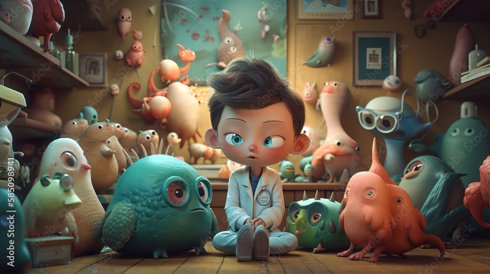 Cute and adorable cartoon docter, fantasy, art, dreamlike, Generative ...