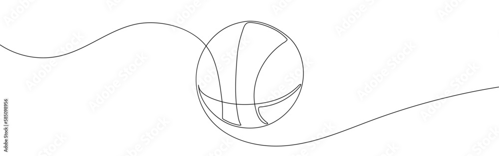 Basketball one line art. Continuous line drawing of ball Stock Vector ...