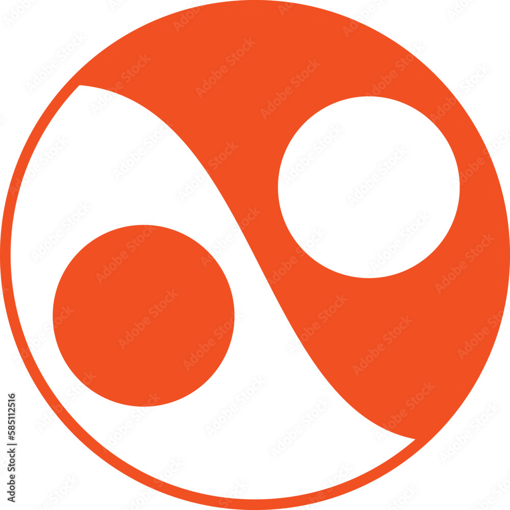 round icon on transparent background, orange logo for any company Stock ...