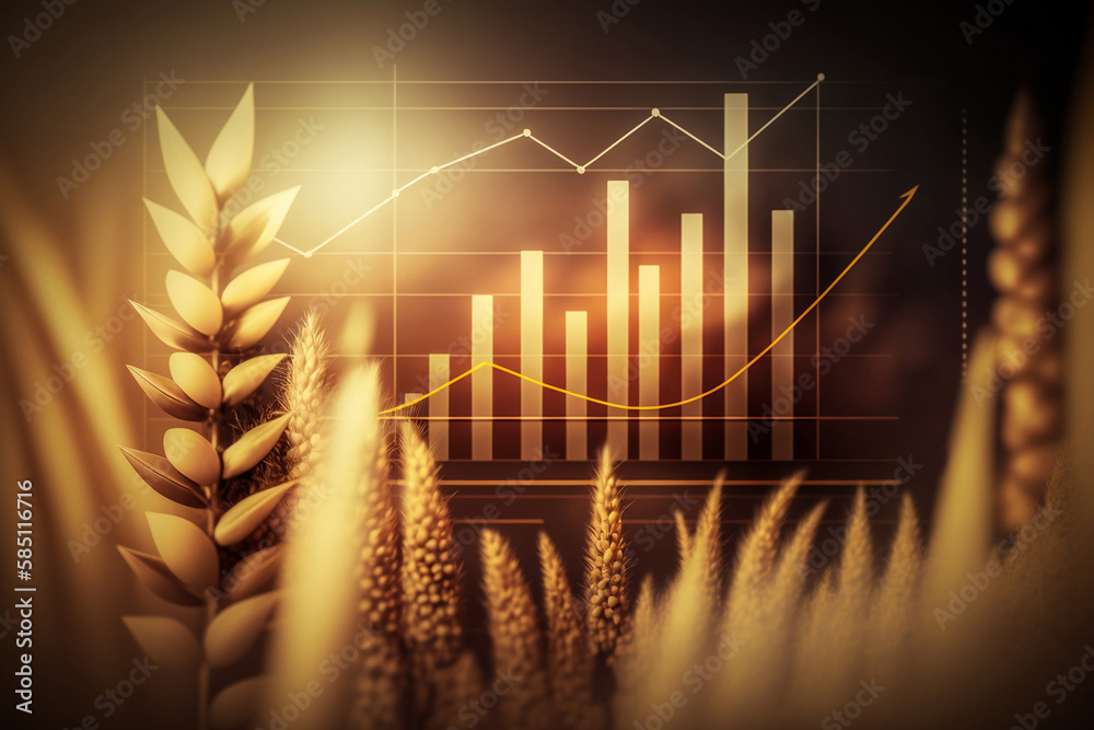Graph and chart symbol on agriculture industry Stock Illustration ...