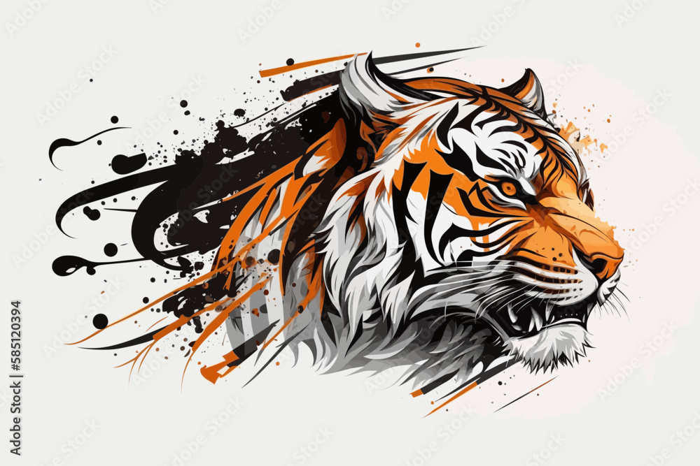 tiger head vector Stock Vector | Adobe Stock