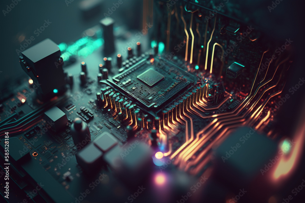 Artistic Renderings of Electronic Circuitry in Abstract Form. Created with generative technology ...