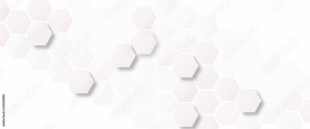 simple and clean white hexagon or honey comb shapes background design ...