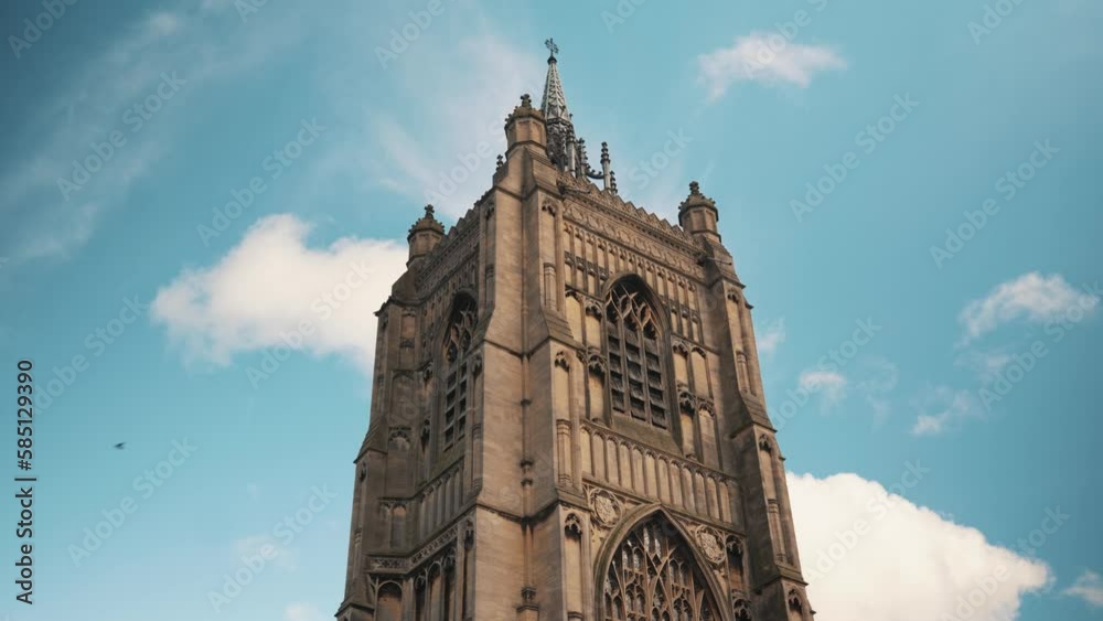 Tall church building, cathedral structure architecture blue sky and ...