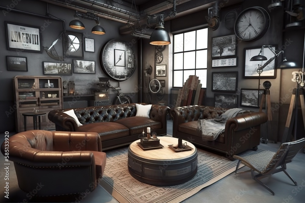 Man Cave: Capture a set of images that showcase a masculine, industrial ...