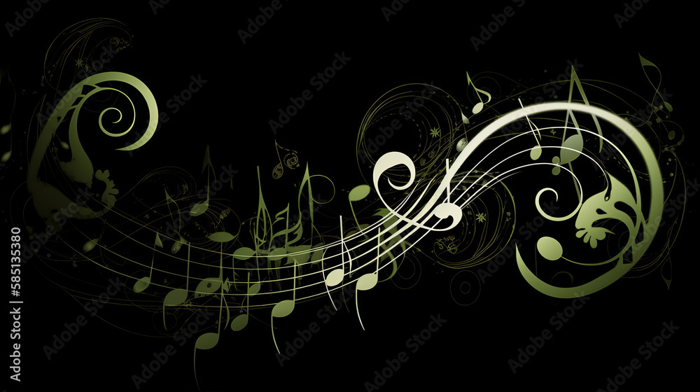 Stylish music background with instruments and musical symbols - made ...