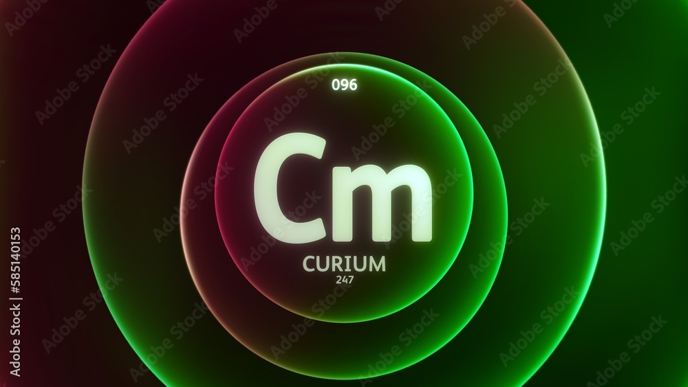 Curium as Element 96 of the Periodic Table. Concept illustration on ...