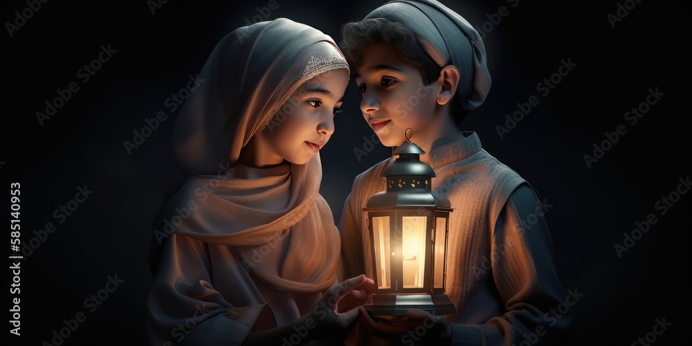Fictional Arab children with arab candles. Arab American Heritage Month ...