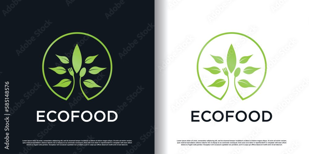 eco food logo design with creative concept premium vector Stock Vector ...