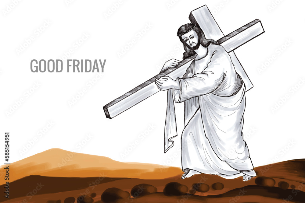 .Good friday of jesus christ crucifixion poster background Stock Vector ...