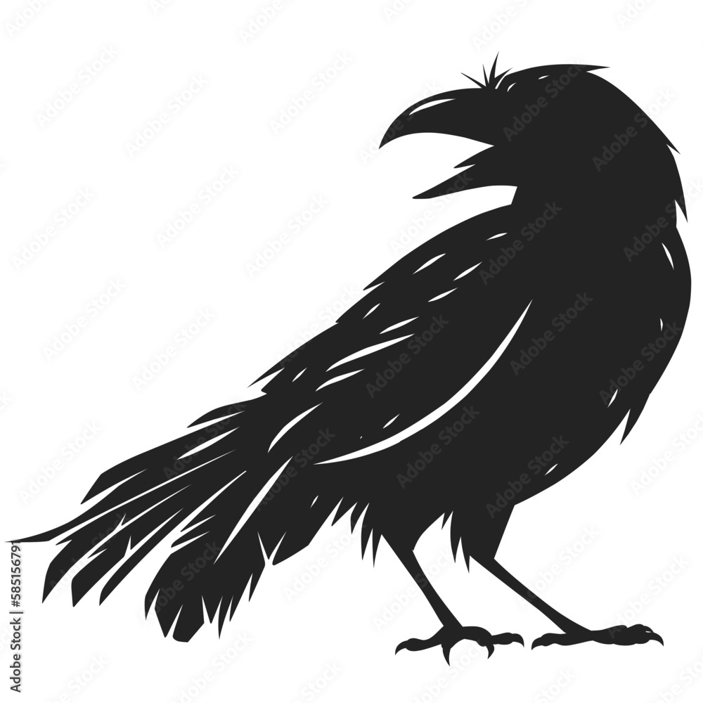 Raven silhouette vector Stock Vector | Adobe Stock