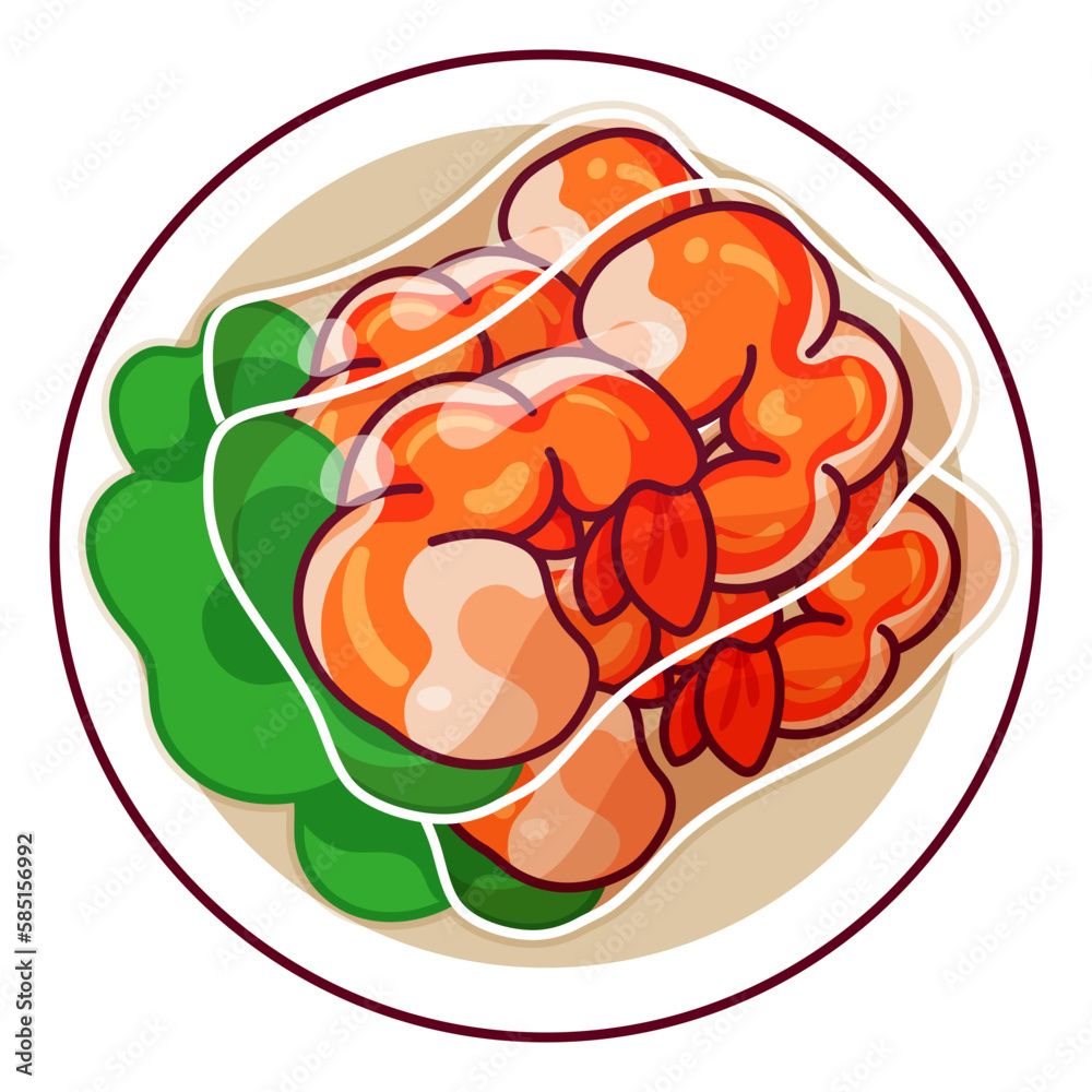 Vietnamese shrimp spring rolls (Gỏi Cuốn) illustration vector. Asian ...