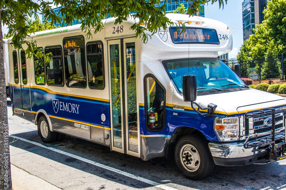 Emory public transport bus parked on a curb in Buckhead Stock Photo ...