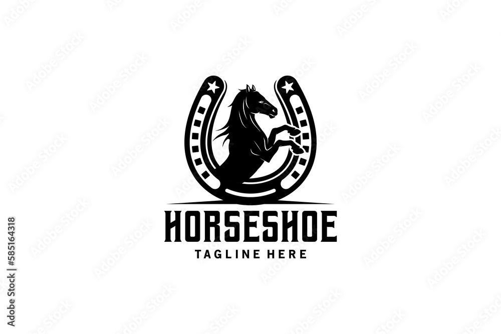 Poster Vintage horseshoe logo design with creative concept – Wall Art ...