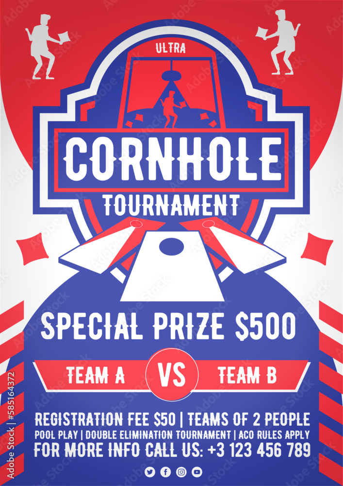 Ultra Cornhole Poster Template Stock Vector | Adobe Stock