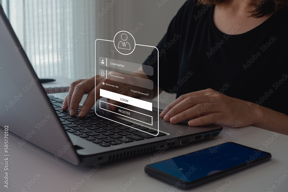Login, User, cyber security in two-step verification, identification ...