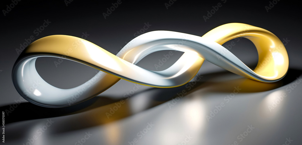 Silky twisting glowing incredible infinity symbol structure of silk and ...