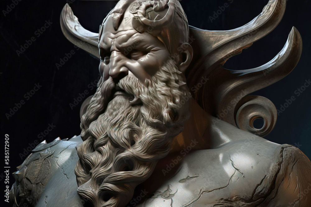 Triton with trident mythological man god of water, neptune, poseidon ...