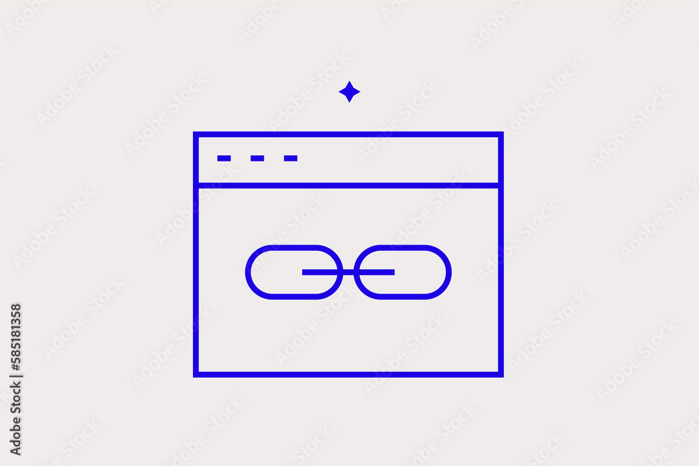 Geometric concept of link vector illustration in a flat style for ...